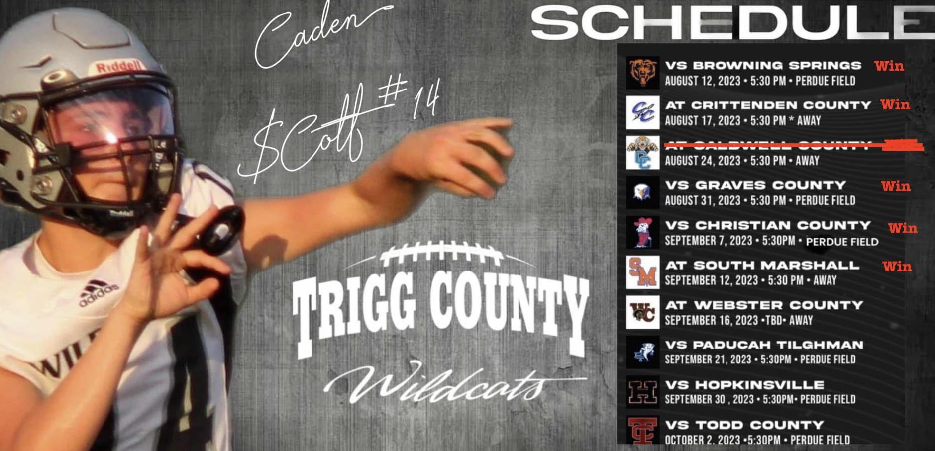 Middle School Spotlight: Caden Scott, (QB, ’28), from Trigg Middle, is ...